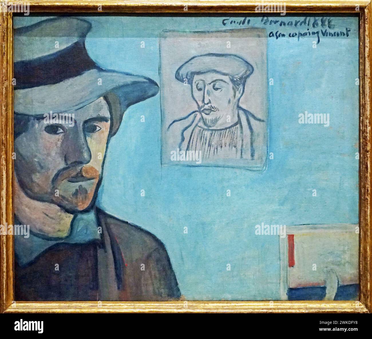 Self-Portrait with Portrait of Gauguin (1888) by Émile Bernard (1868 ...
