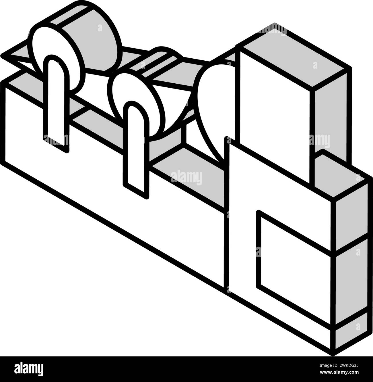 paper rolling system isometric icon vector illustration Stock Vector ...
