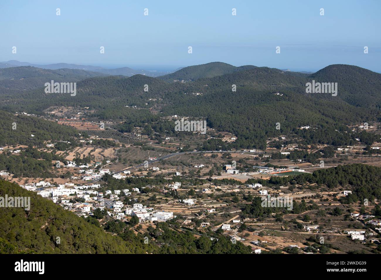 Views of the island of Ibiza from the Sa Talaia mountain in Sant Josep ...