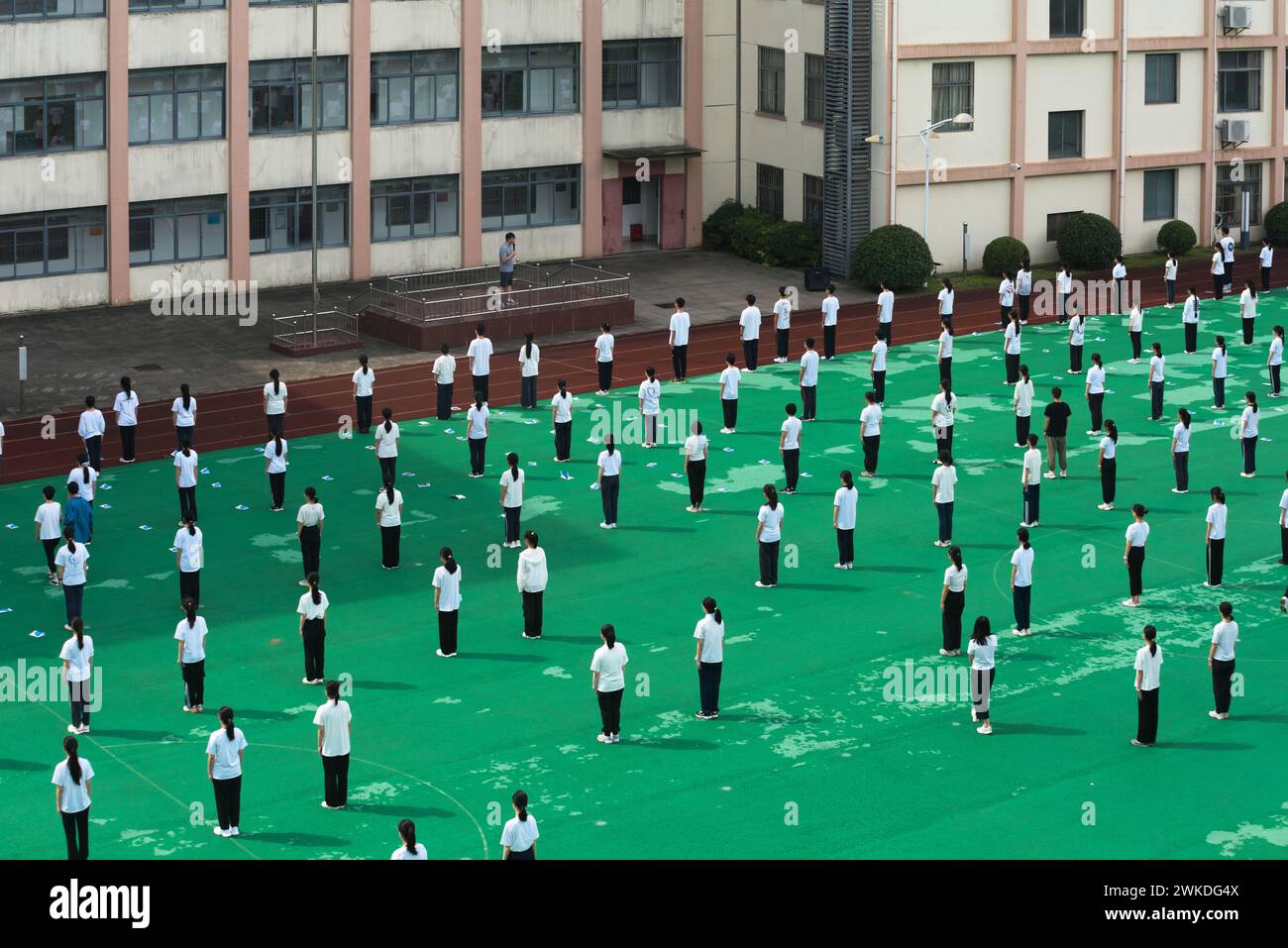 Shanghai, China - August 31, 2023: Students from a middle school in ...
