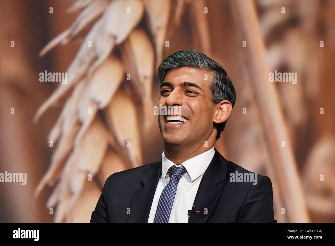 Prime Minister Rishi Sunak speaking during the National Farmers' Union ...