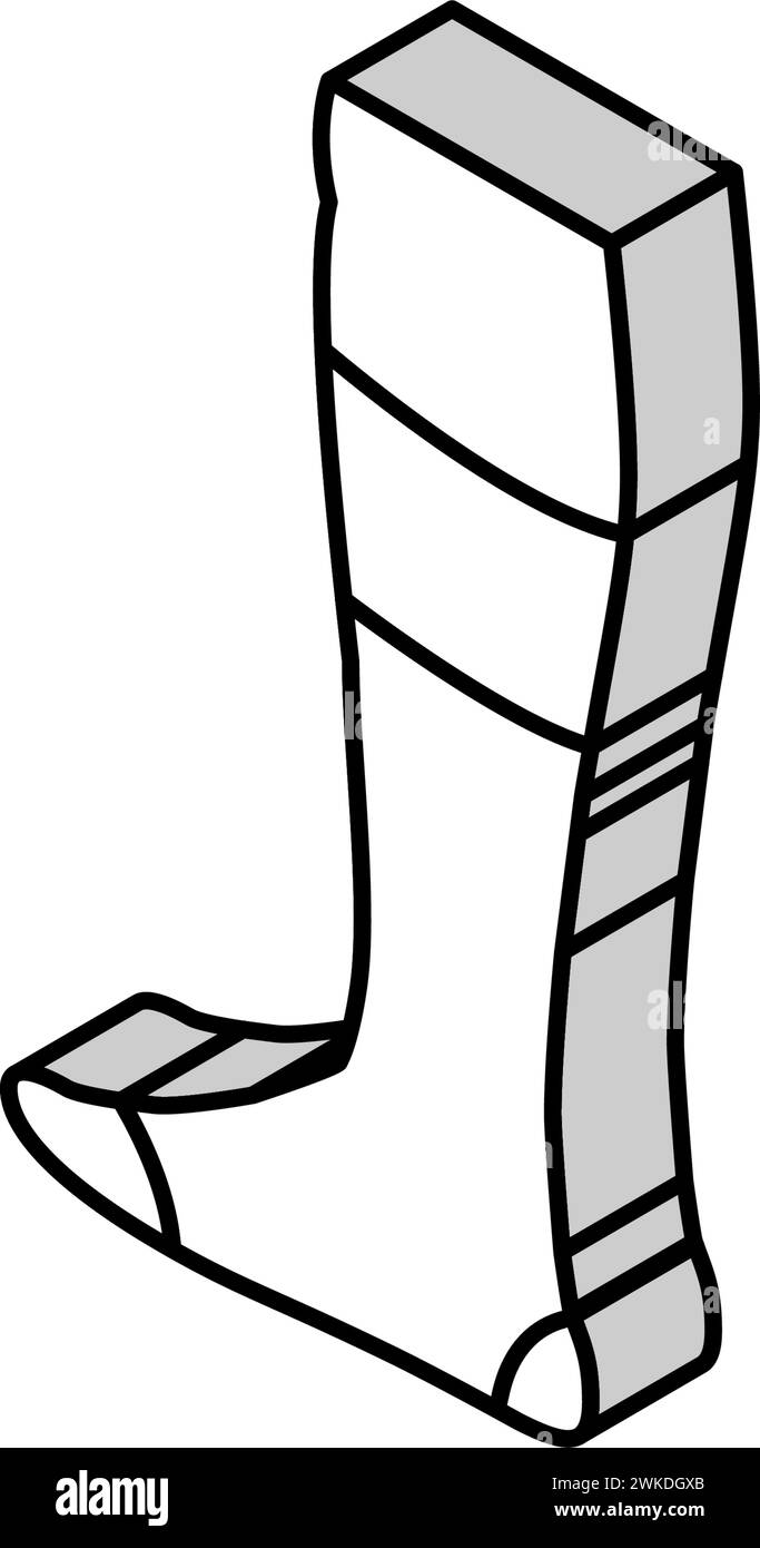 over calf sock isometric icon vector illustration Stock Vector Image ...