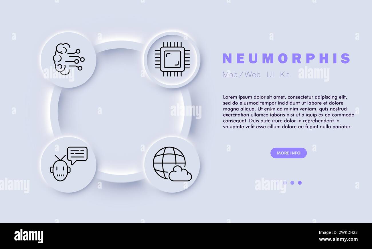Technologies line icon. Technology interaction, processor, robot ...