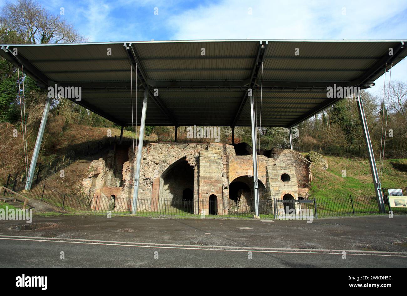 Bedlam furnaces in the Ironbridge gorge, Telford, Shropshire, England ...