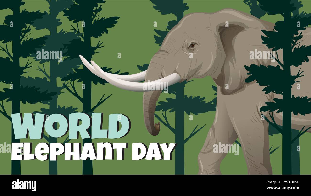 Vector graphic of an elephant for a global awareness event Stock Vector ...