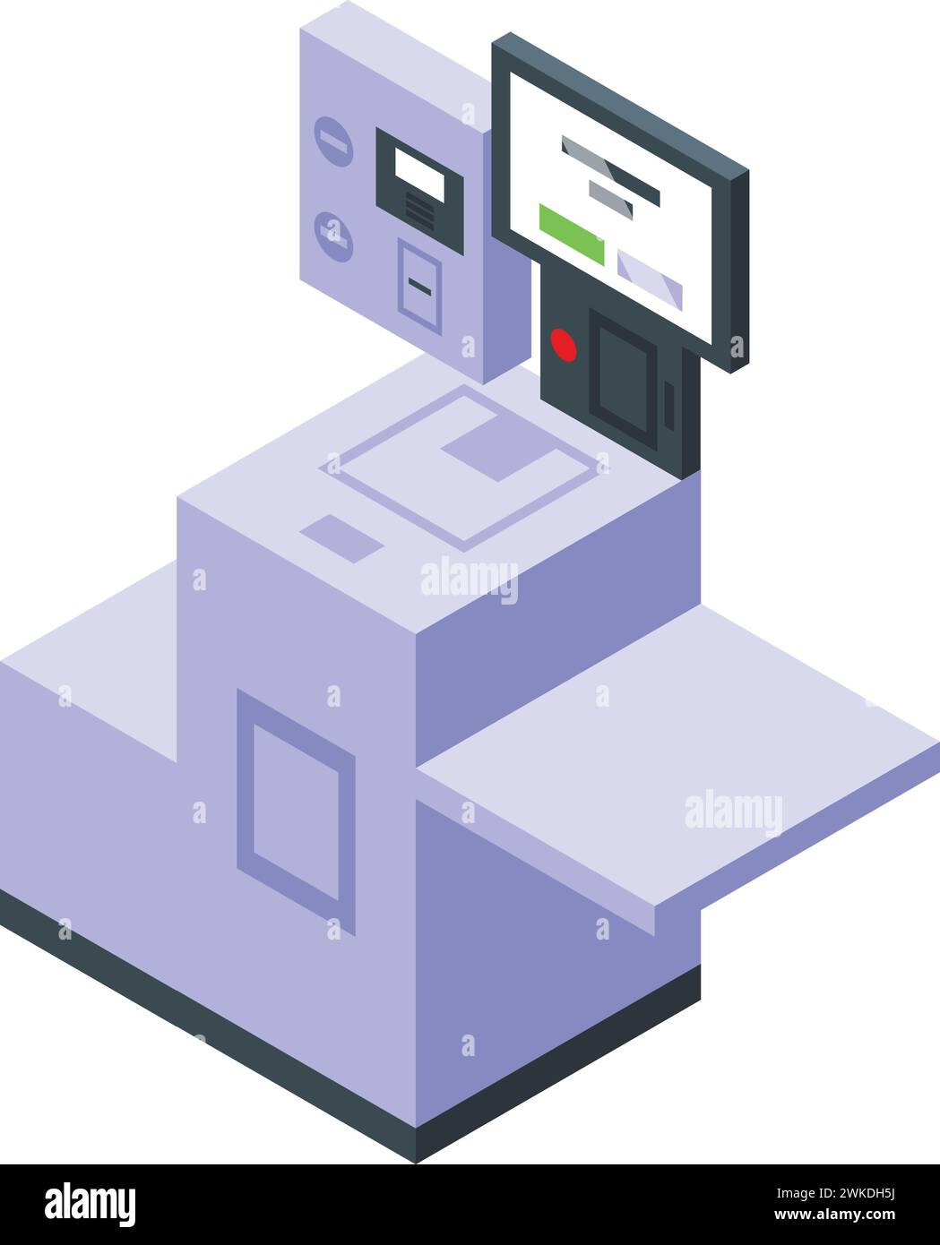 Payment scanner icon isometric vector. Device space. Monitor machine ...