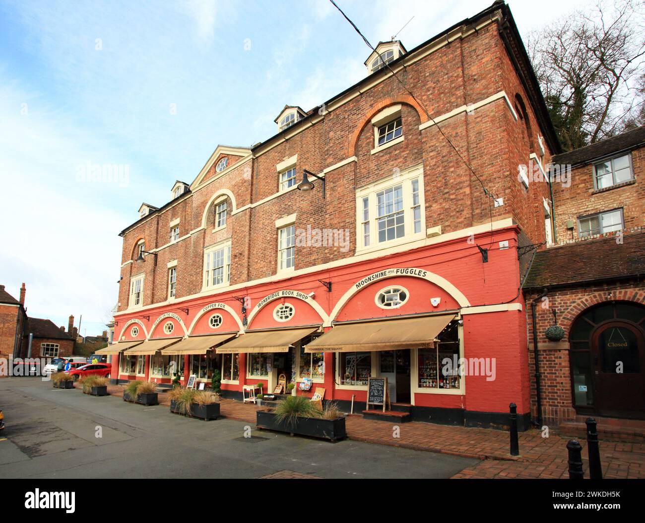 Shops on the square in Ironbridge, Telford, Shropshire, England, UK ...