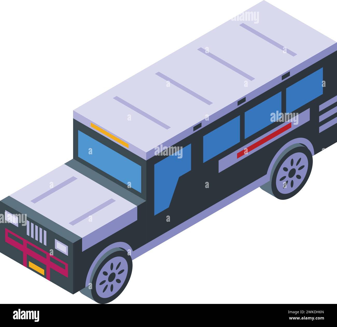 City jeepney icon isometric vector. Public transport. Truck business ...