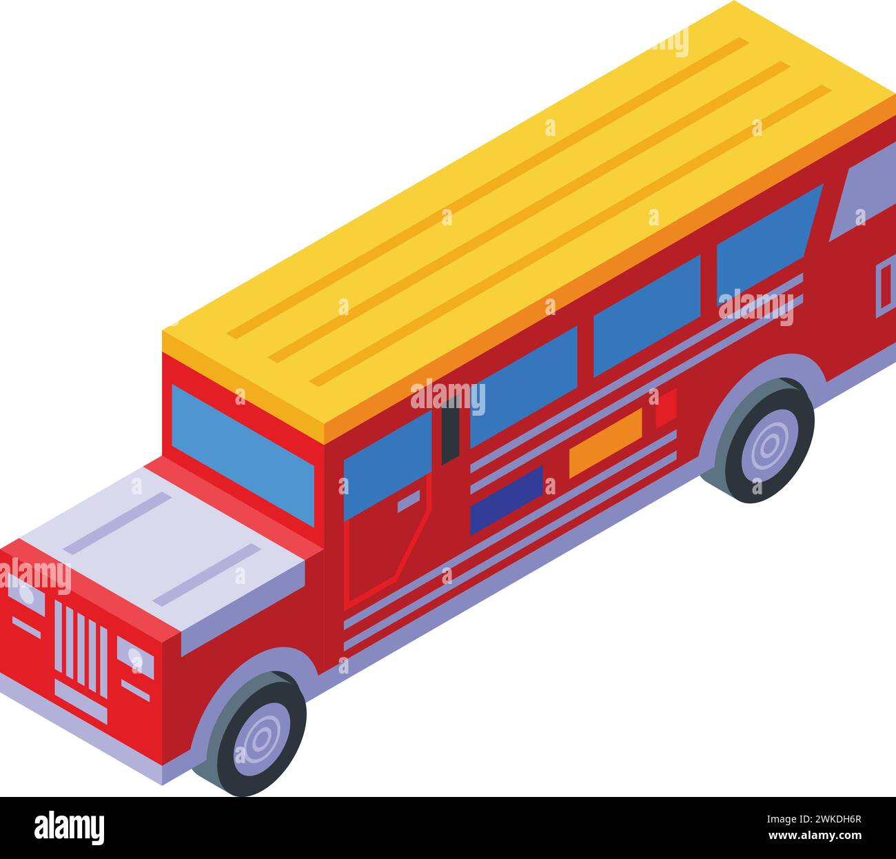 Service jeepney tourism icon isometric vector. Automobile bus ...