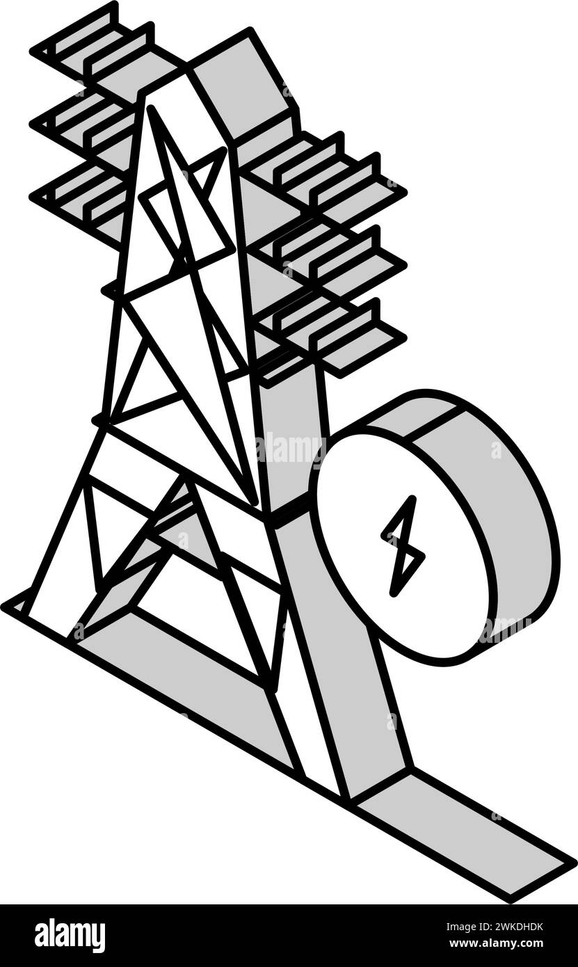 electrical tower color icon vector flat illustration Stock Vector Image ...