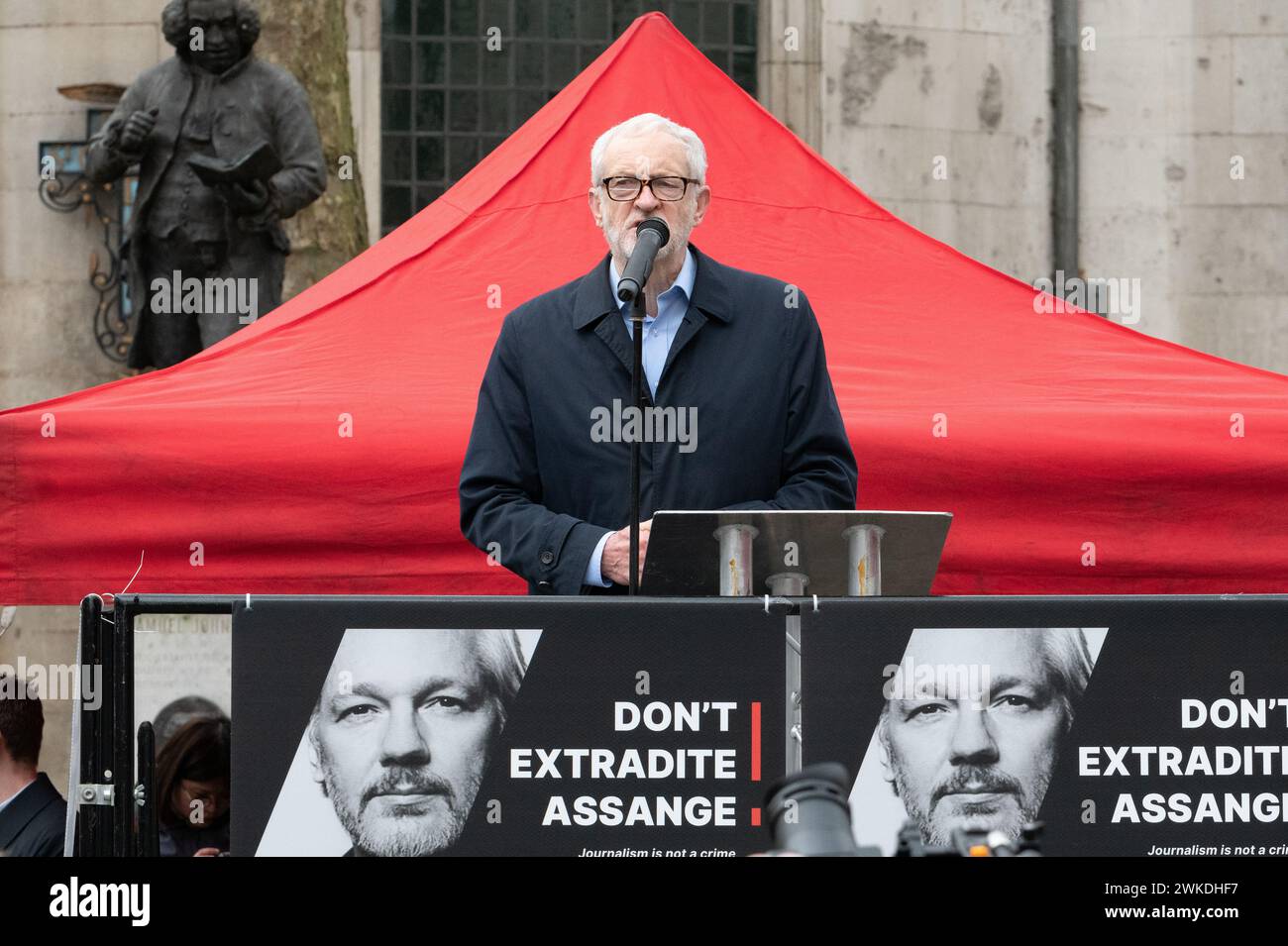 London, UK. 20 February, 2024. Former Labour party leader Jeremy Corbyn ...