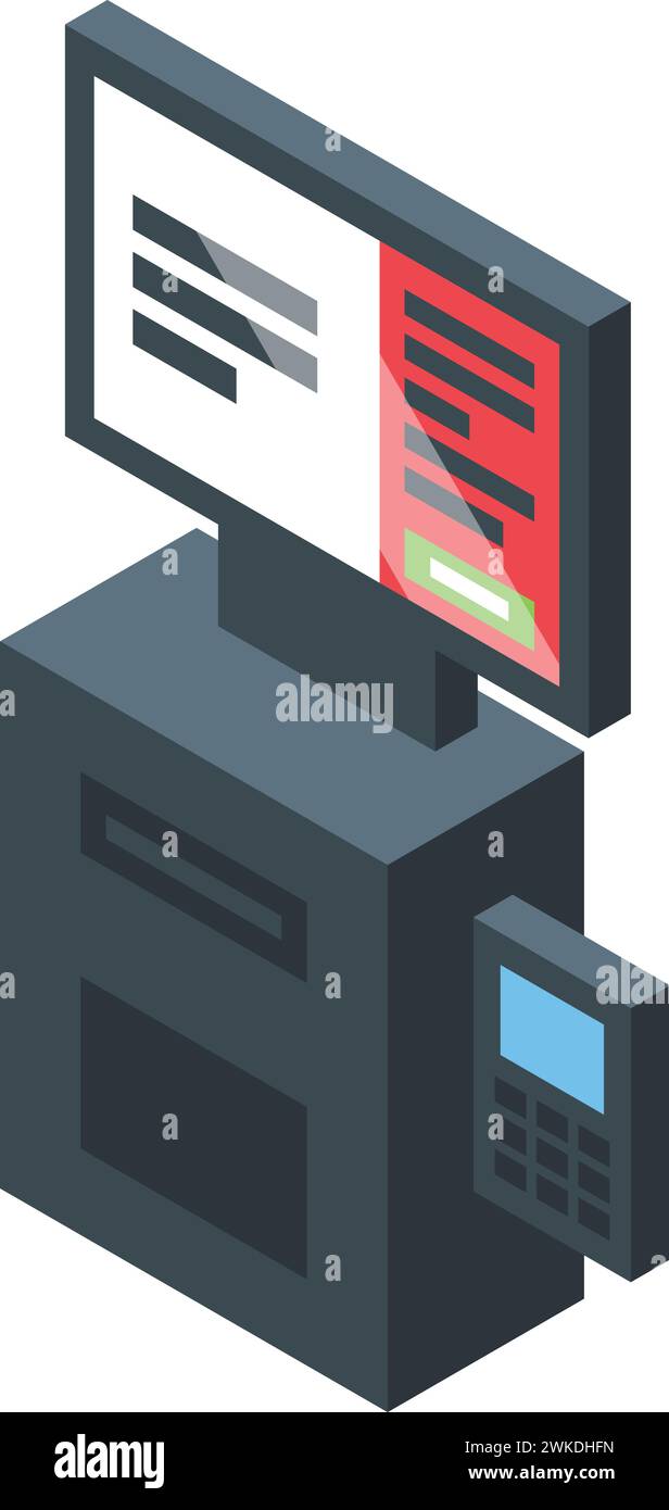 Modern self service icon isometric vector. Kiosk supermarket. Serve store Stock Vector Image ...