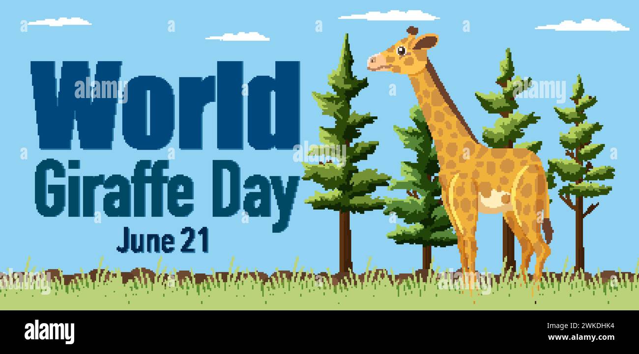 Vector graphic of a giraffe on World Giraffe Day Stock Vector Image ...