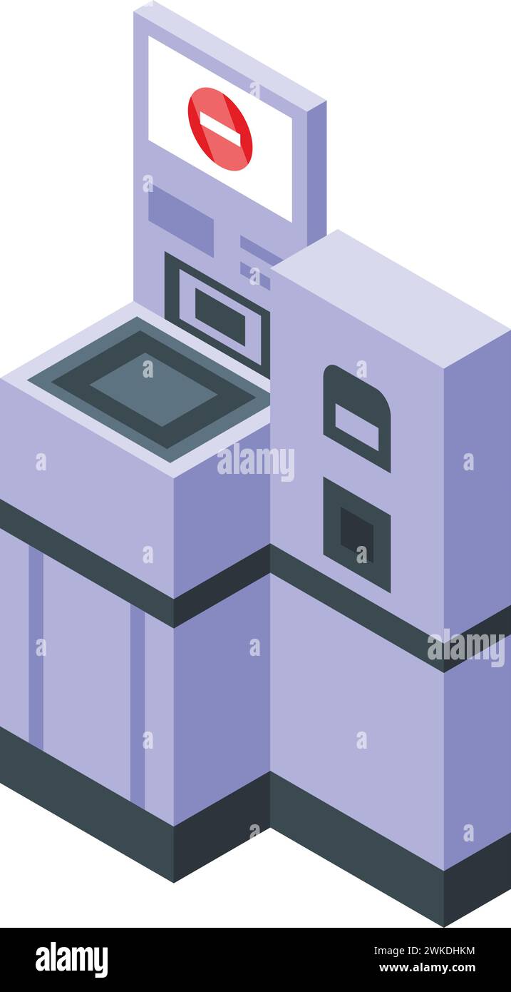 Food self service icon isometric vector. Counter store. Space device panel Stock Vector Image ...