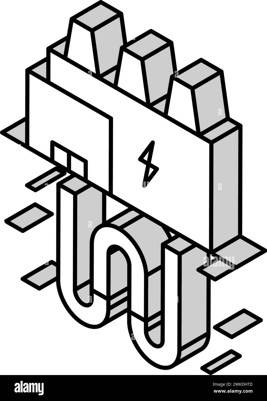electic energy plant isometric icon vector illustration Stock Vector ...