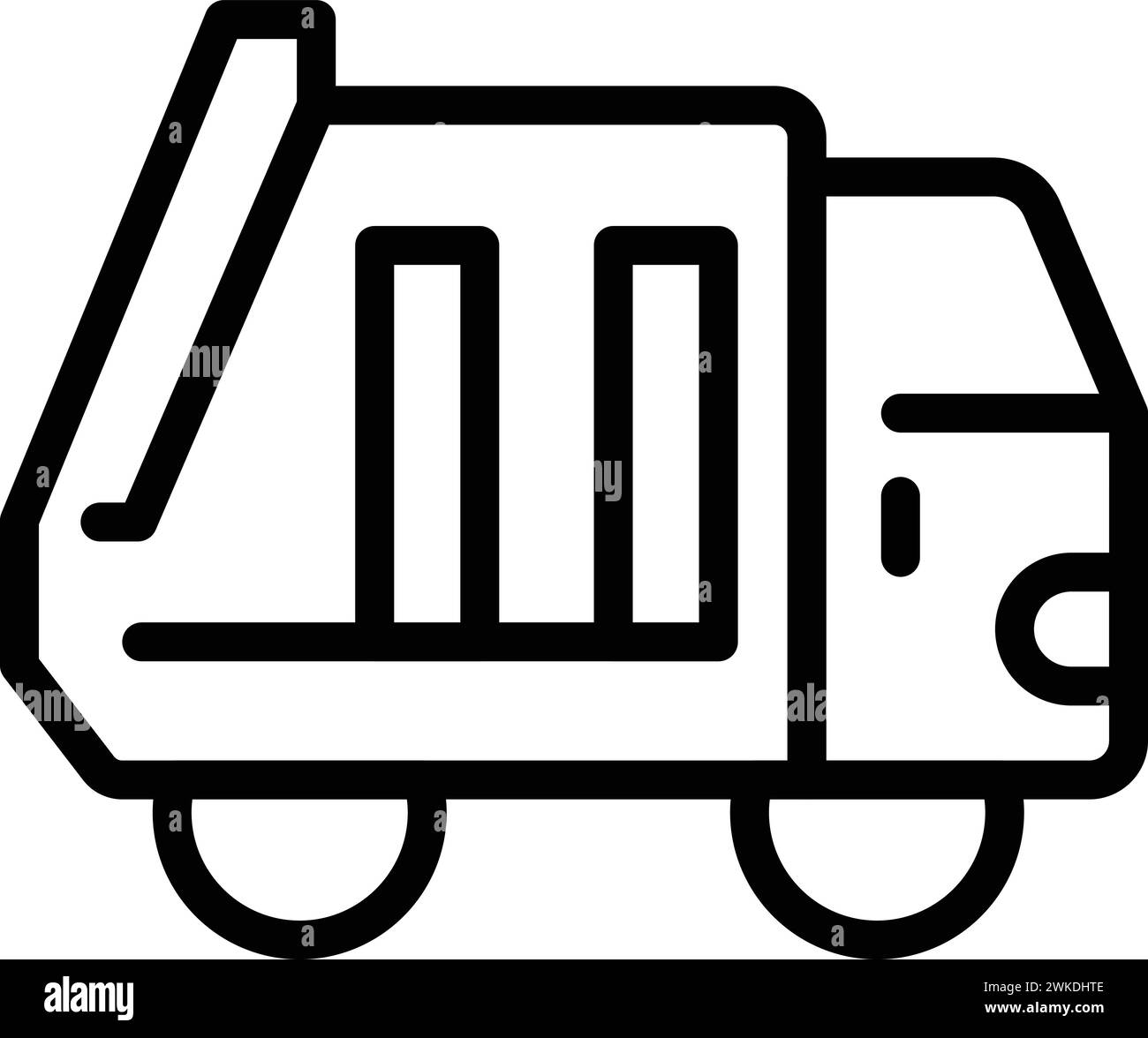 Auto tipper icon outline vector. Unload cargo. Lorry load paving Stock ...