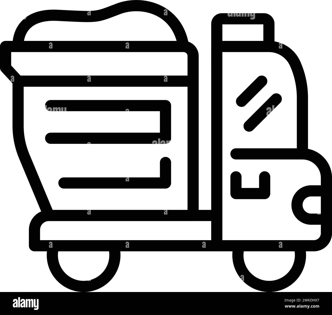 Load car tipper icon outline vector. Paving sand. Cargo delivery crate ...