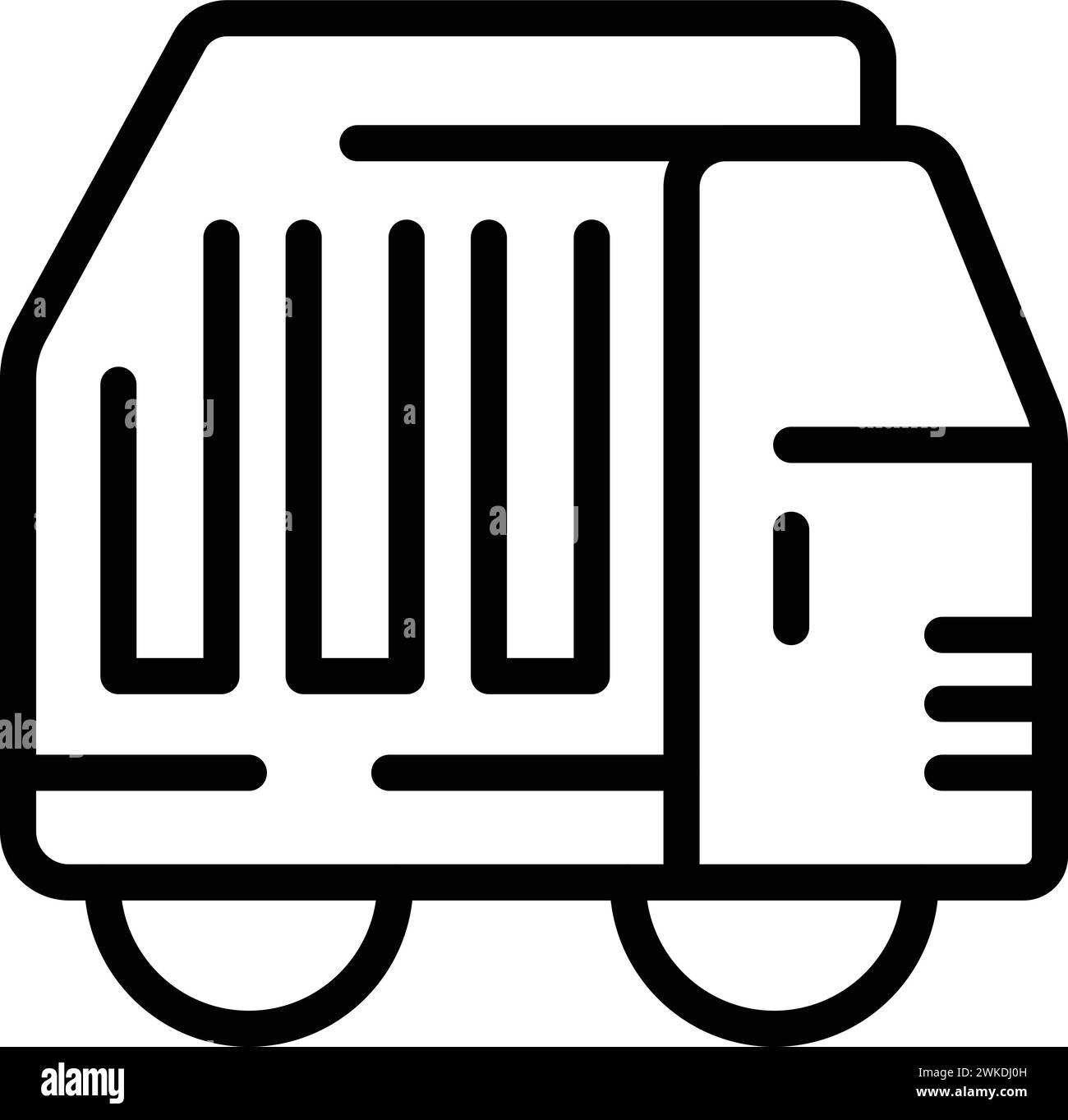 Delivery car tipper icon outline vector. Truck container. Lorry load ...