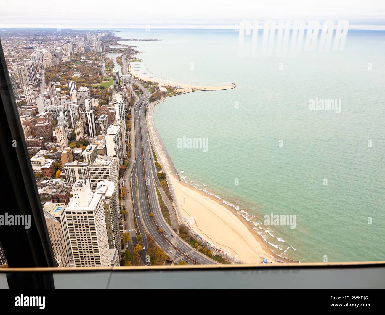 Winter View of Downtown Chicago from 360 Observation Deck Stock Photo ...