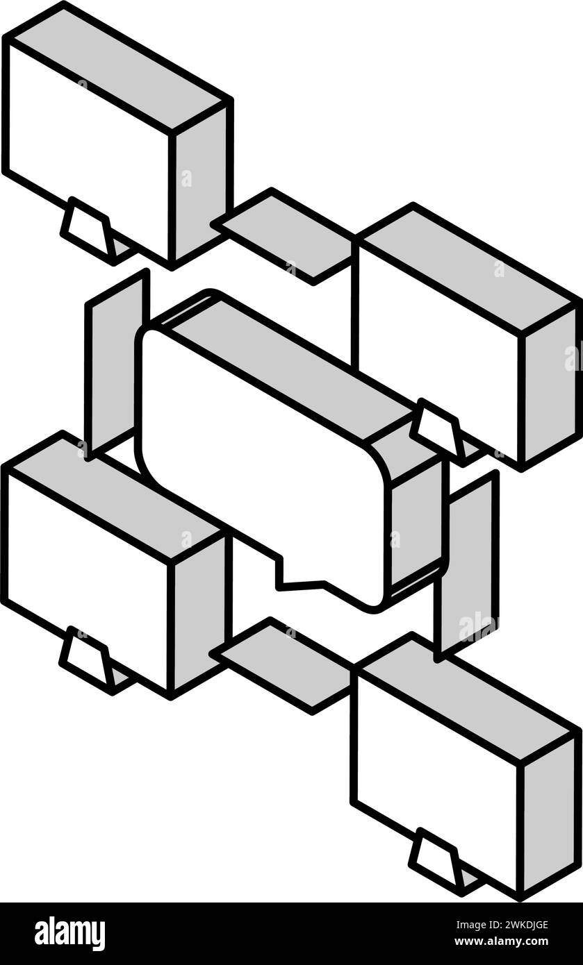 network computer users communication isometric icon vector illustration ...