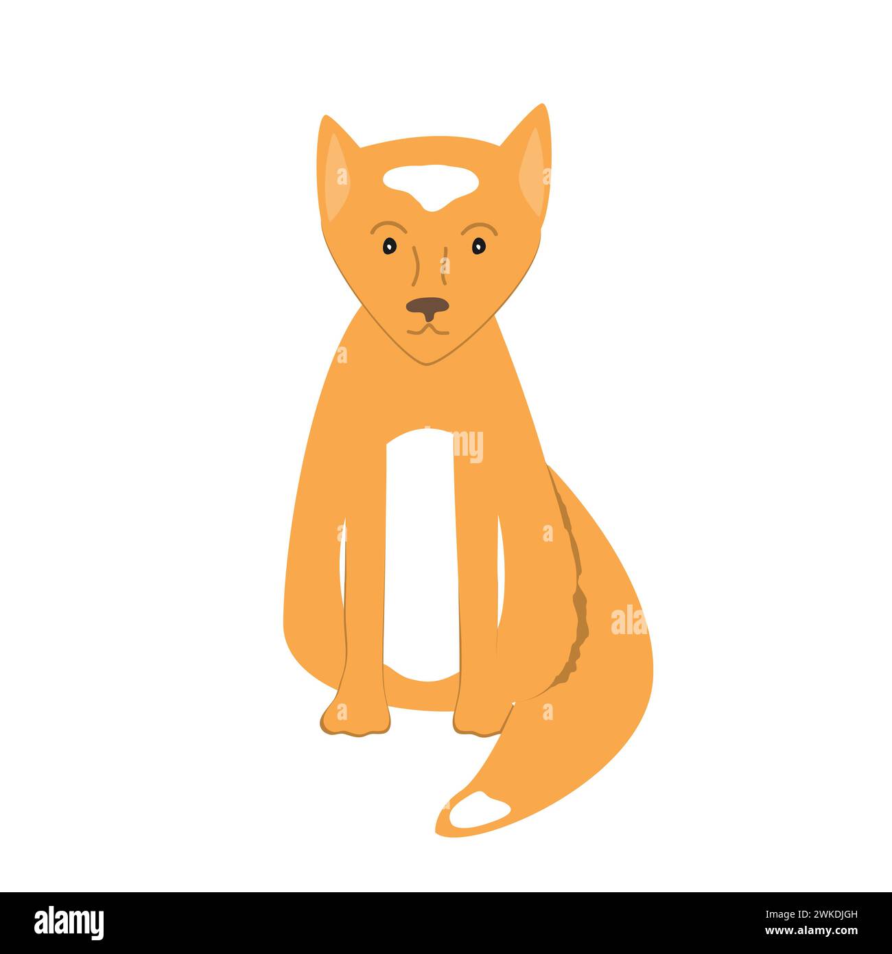 Cute and amazed baby fox. Adorable fox cartoon vector illustration ...