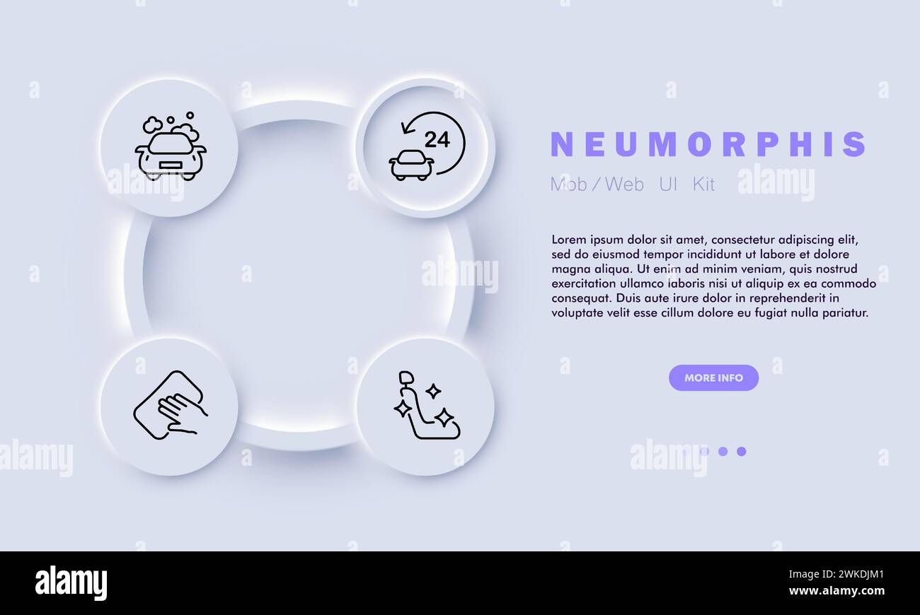 Car wash line icon. High-pressure wash, foam, undercarriage, hand ...