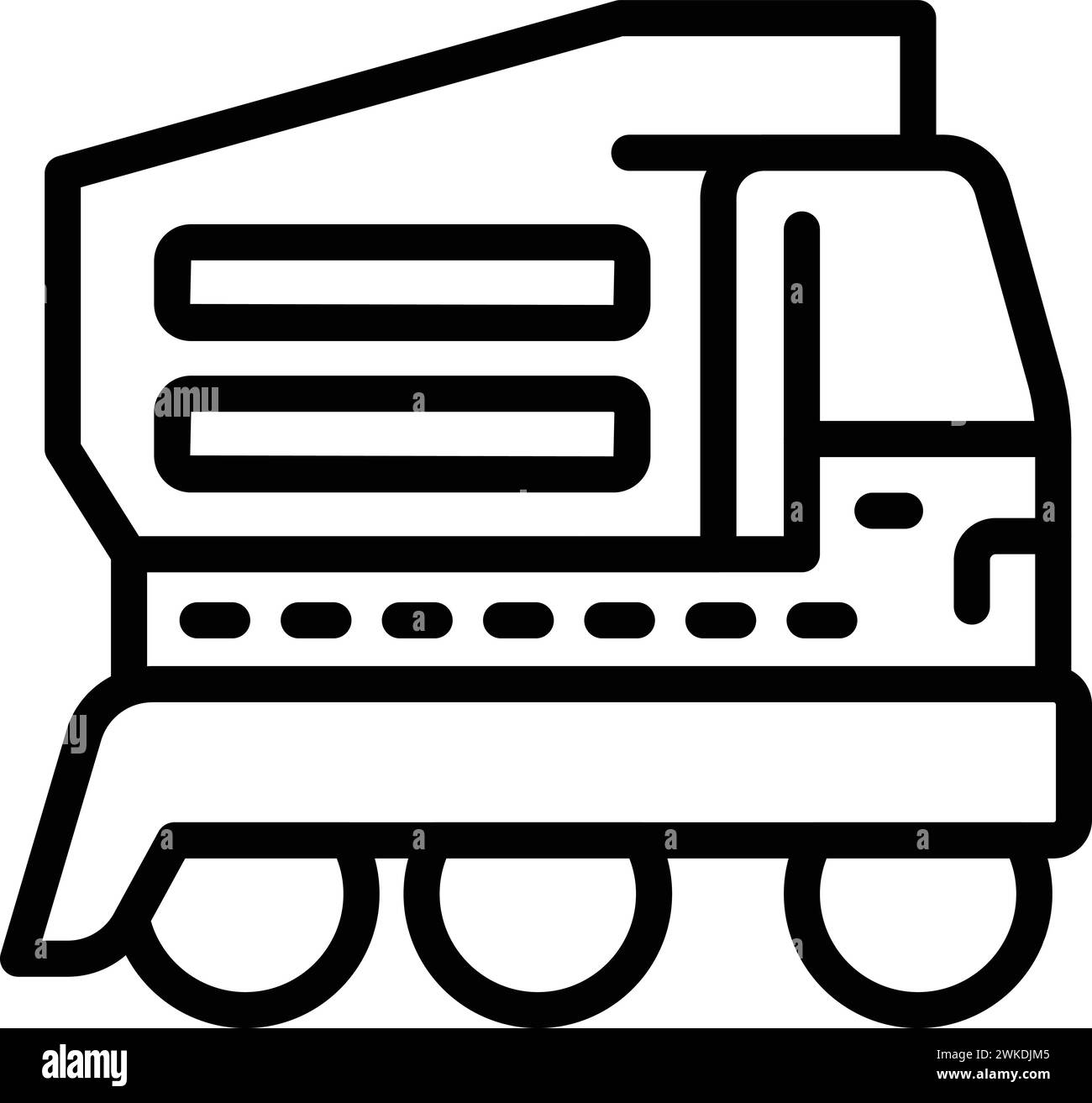 Car tipper icon outline vector. Truck container. Lorry load transport ...