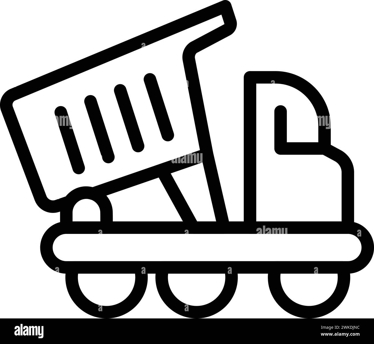 Vehicle truck icon outline vector. Automobile cargo. Cargo dump slender ...