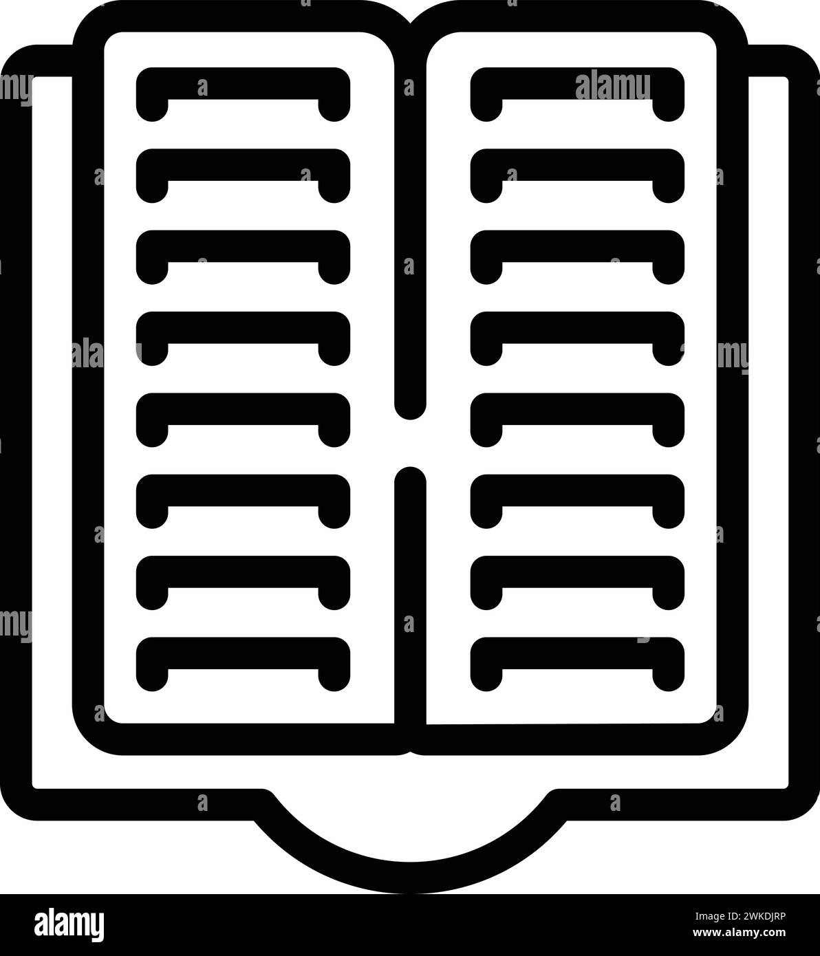 Open bible book icon outline vector. Scripture culture. Adult pray ...