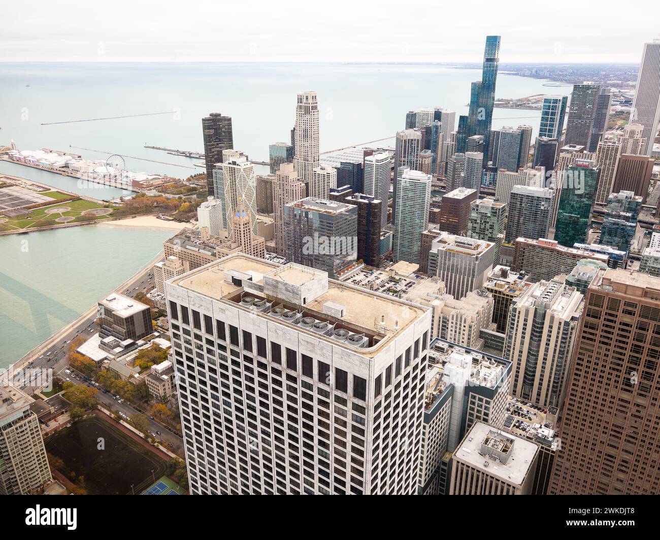 Winter View of Downtown Chicago from 360 Observation Deck Stock Photo ...