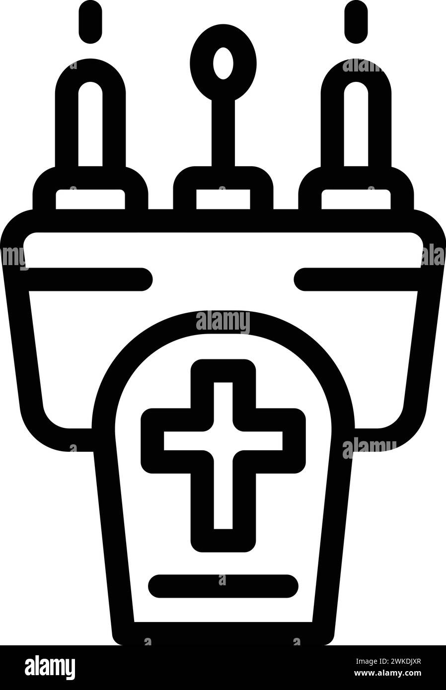 Prayer bible catholic icon outline vector. Meditation religion. Prayer ...
