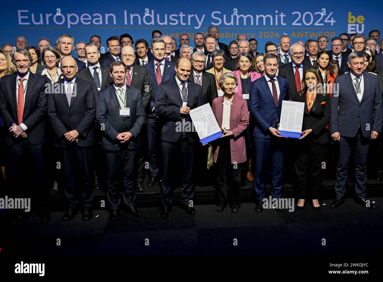 INEOS Group chairman Sir Jim Ratcliffe, Enrico Letta, President Jacques ...