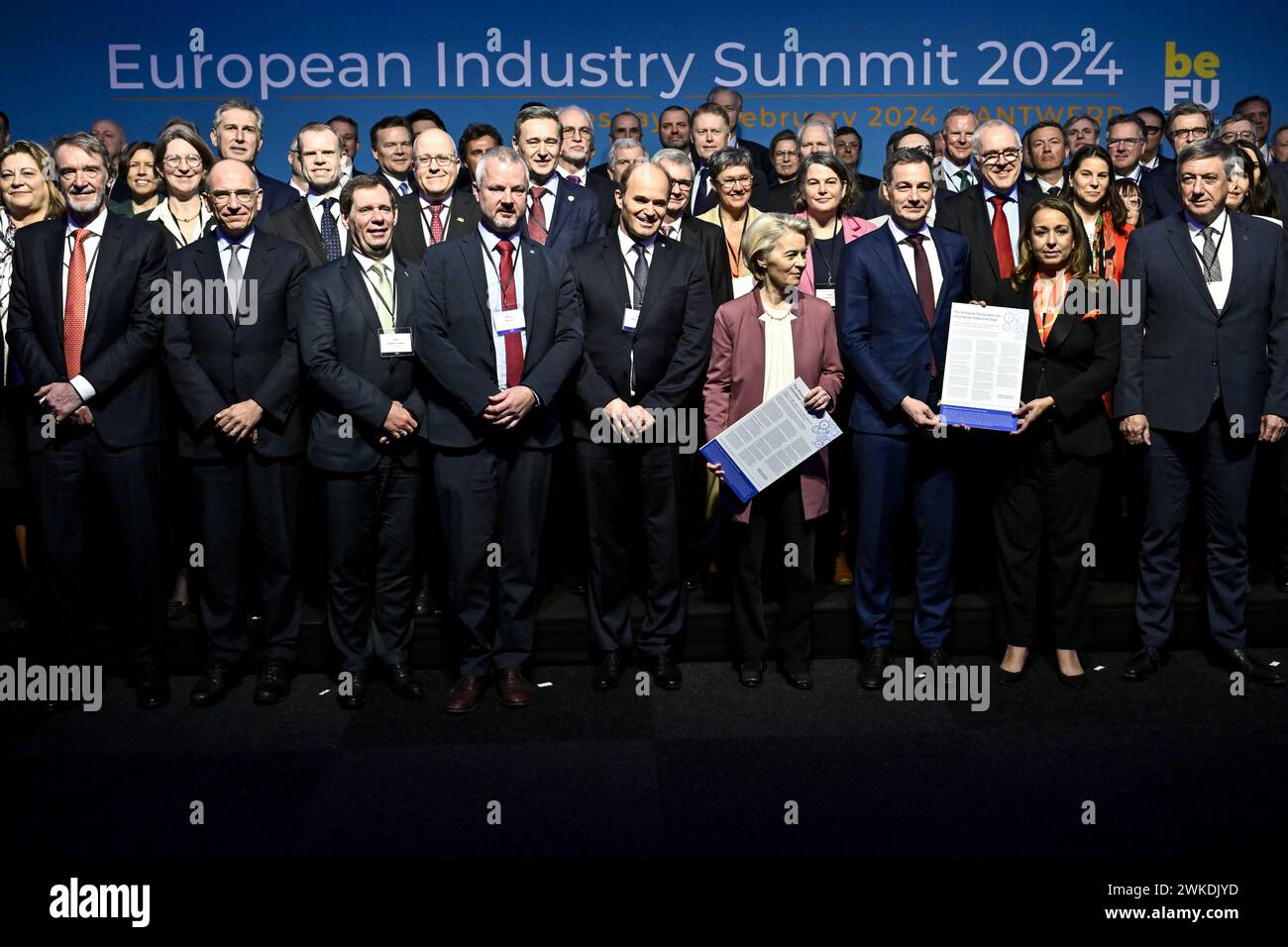 INEOS Group chairman Sir Jim Ratcliffe, Enrico Letta, President Jacques ...