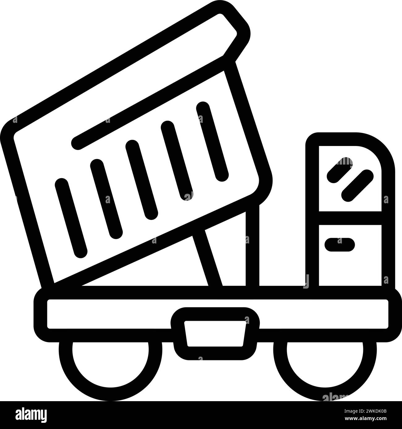 Lorry car tipper icon outline vector. Transport delivery. Cargo load ...