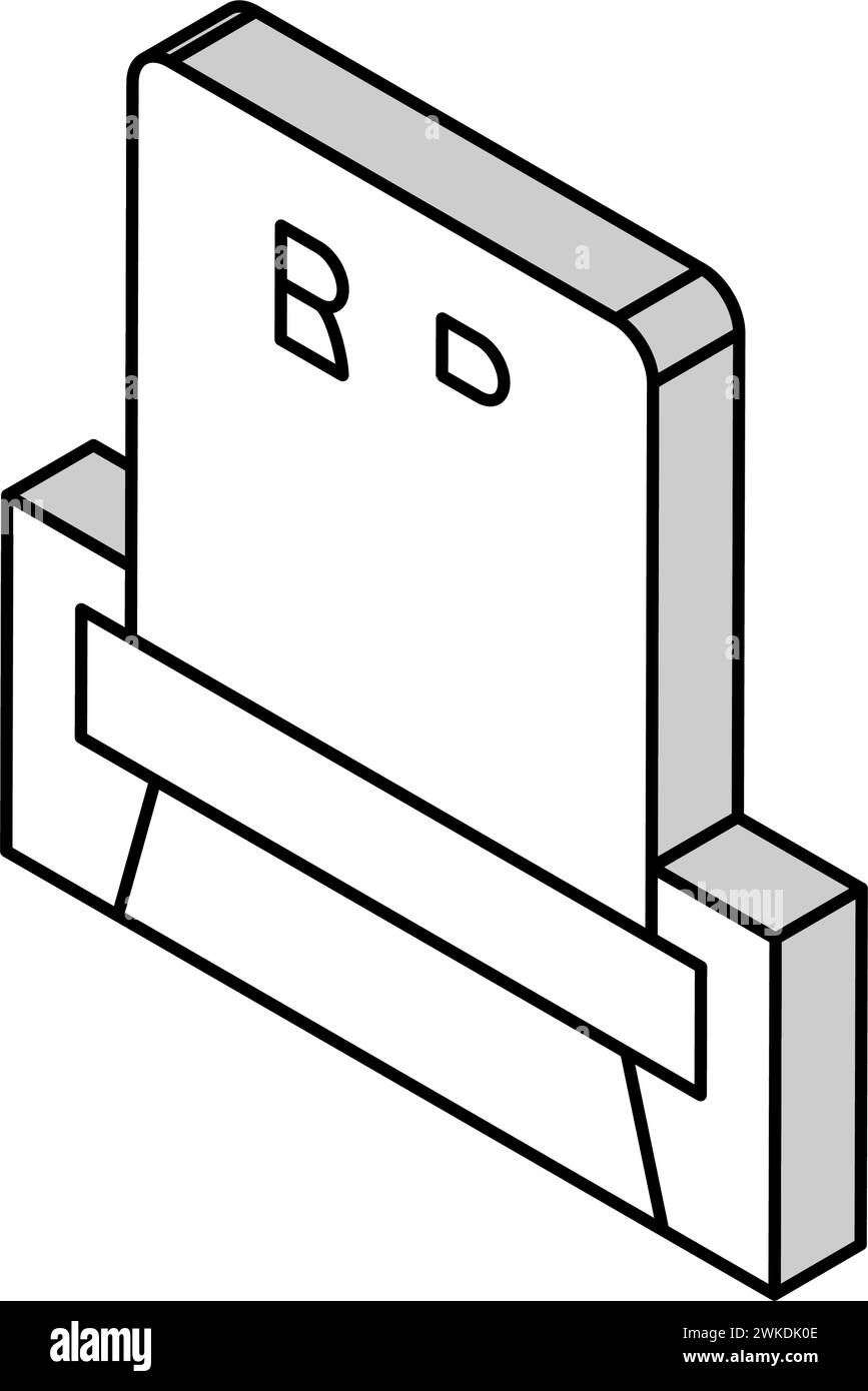 rip gravestone isometric icon vector illustration Stock Vector Image ...