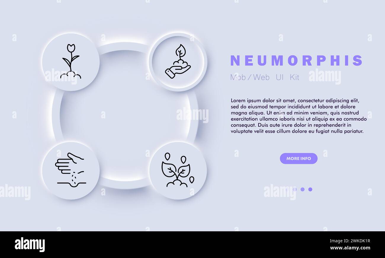 Nature line icon. Documentation, plant growth, stages, germination ...