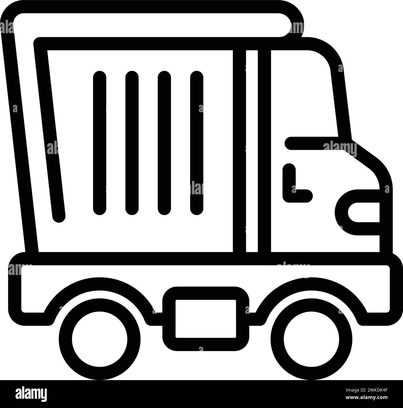 Dispatch road load icon outline vector. Truck container. Auto crate ...