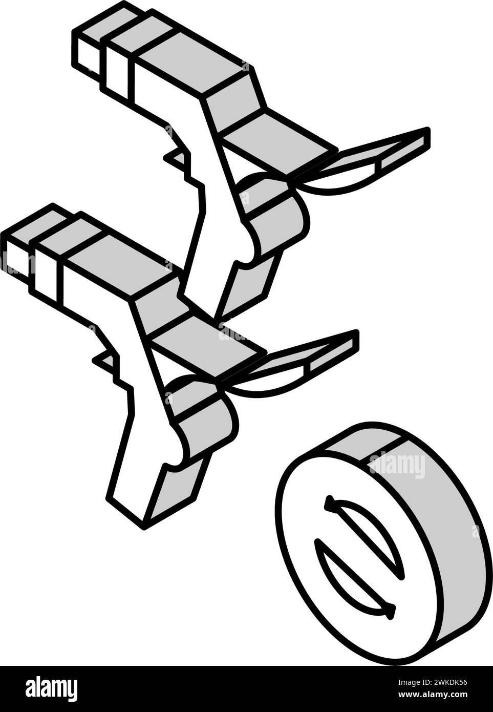 brake levers replacement isometric icon vector illustration Stock ...