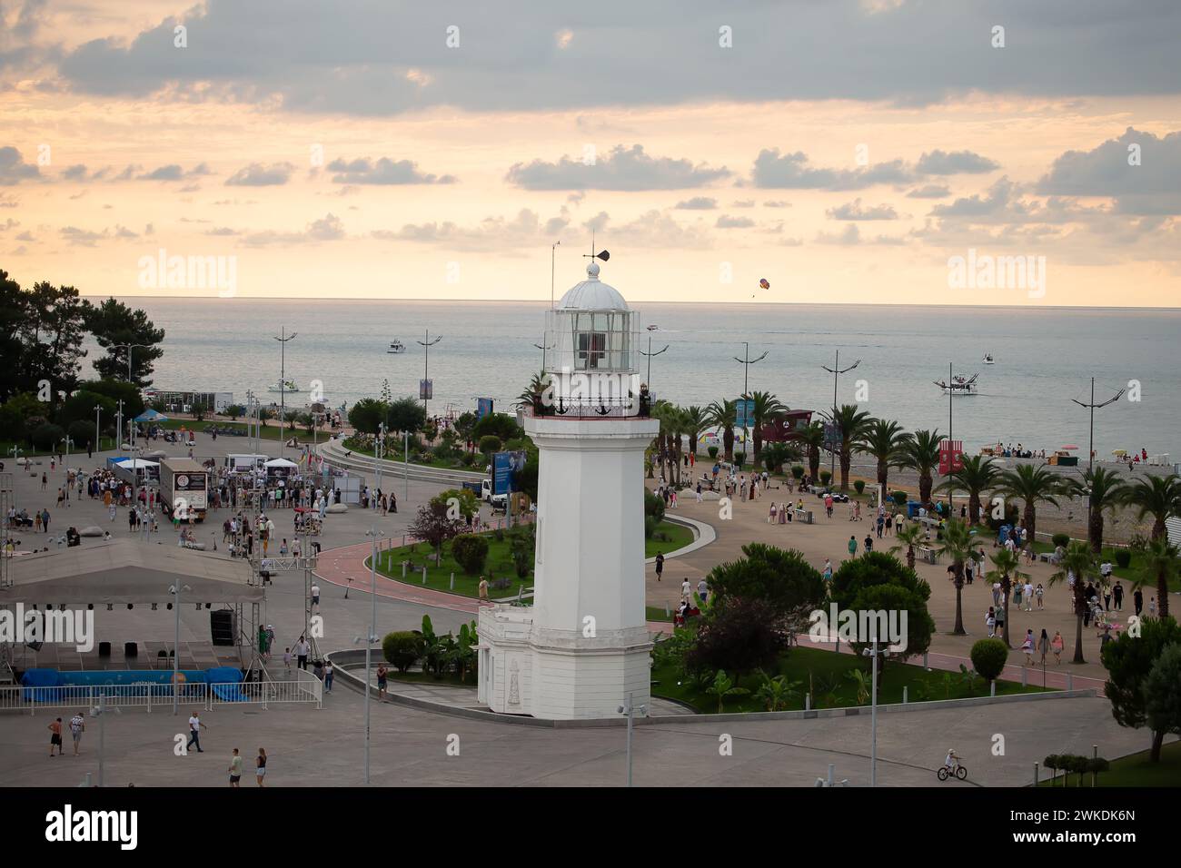 August 07, 2022. Georgia, Batumi. Batumi embankment from above Stock ...