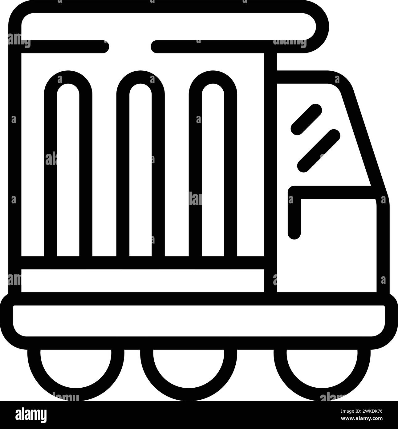 Container auto load icon outline vector. Transport tipper. Crate ...