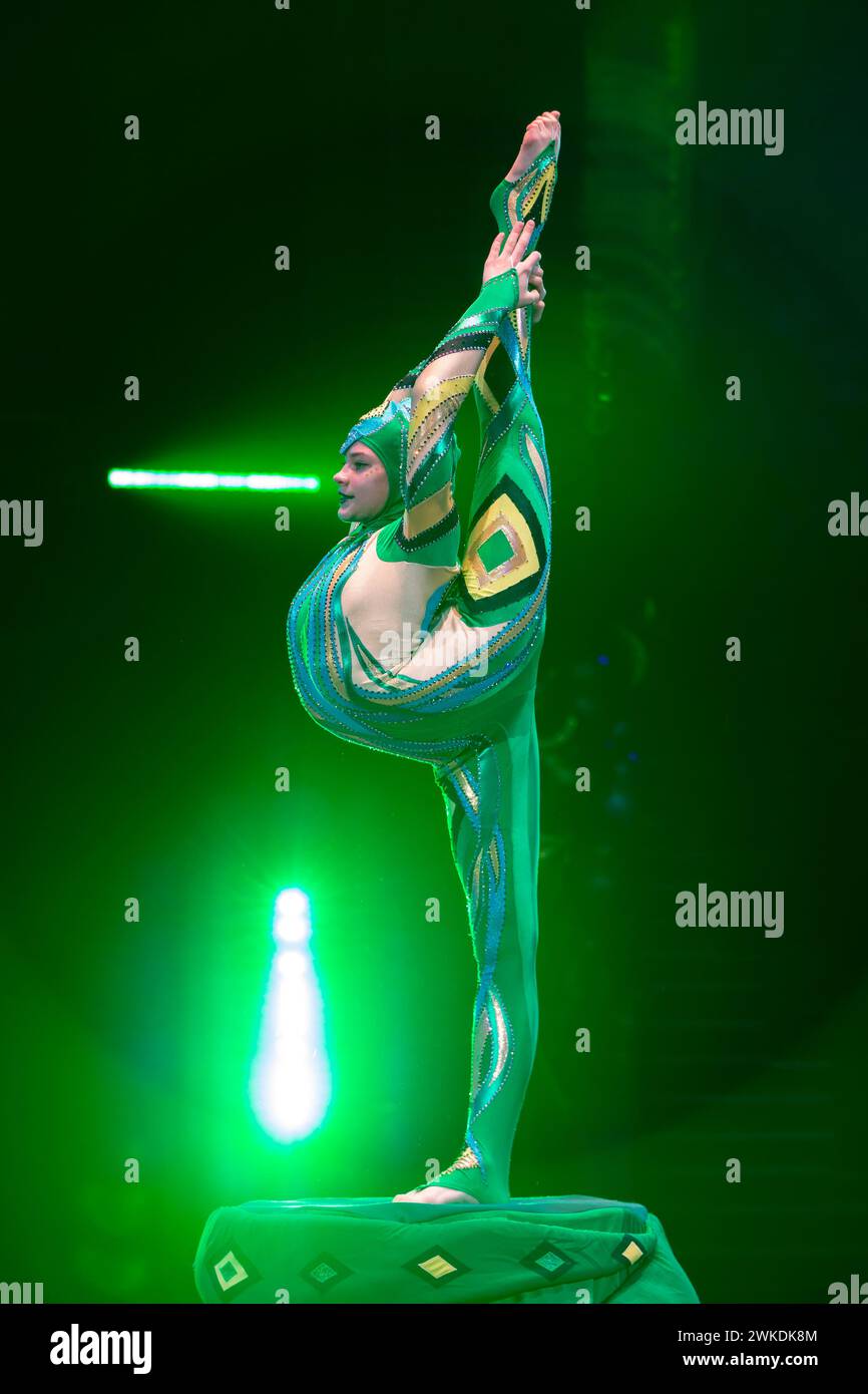 Belarus, Gomel, April 1, 2018. Gomel State Circus.Circus girl in a ...