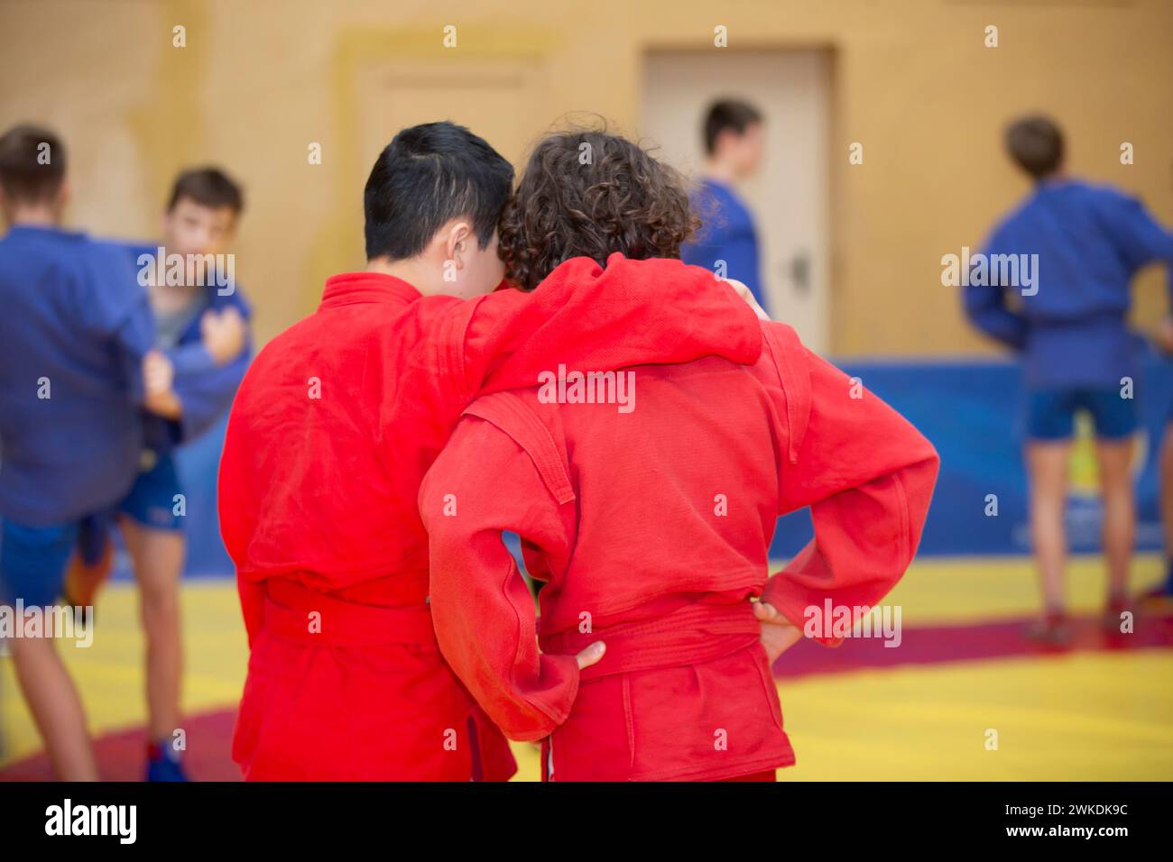 October 28, 2022. Open sambo training. Children practice sambo Stock ...