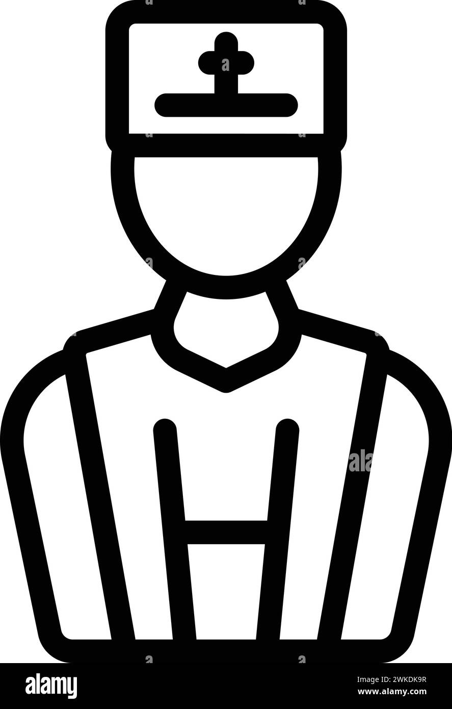Holy person icon outline vector. Church priest christian. Vicar man ...