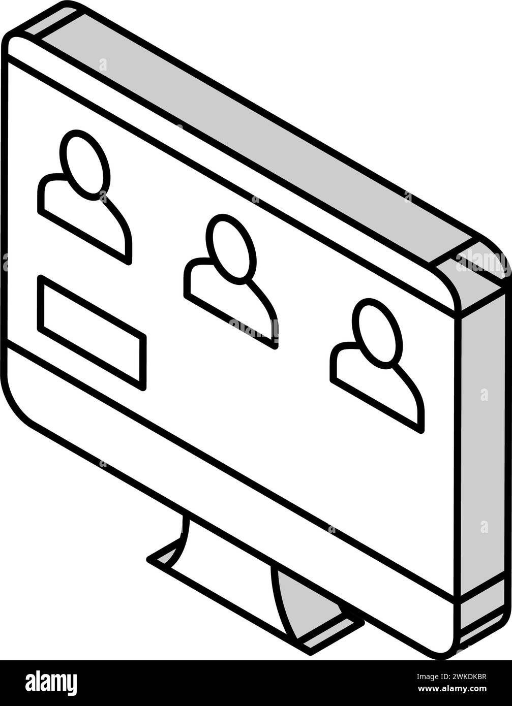 online meeting color icon vector flat illustration Stock Vector Image ...