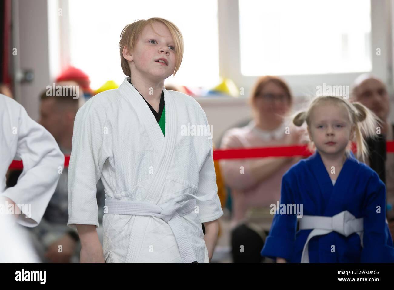 April 23, 2023. Belarus, Gomil Central Stadium. Judo children. Little ...