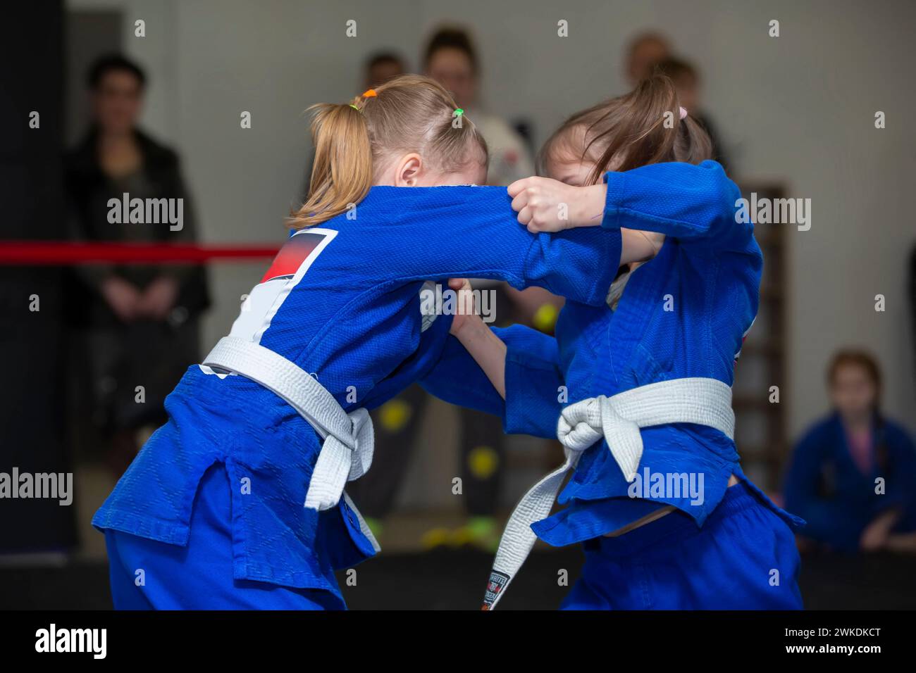 April 23, 2023. Belarus, Gomil Central Stadium. Judo kids. Little ...