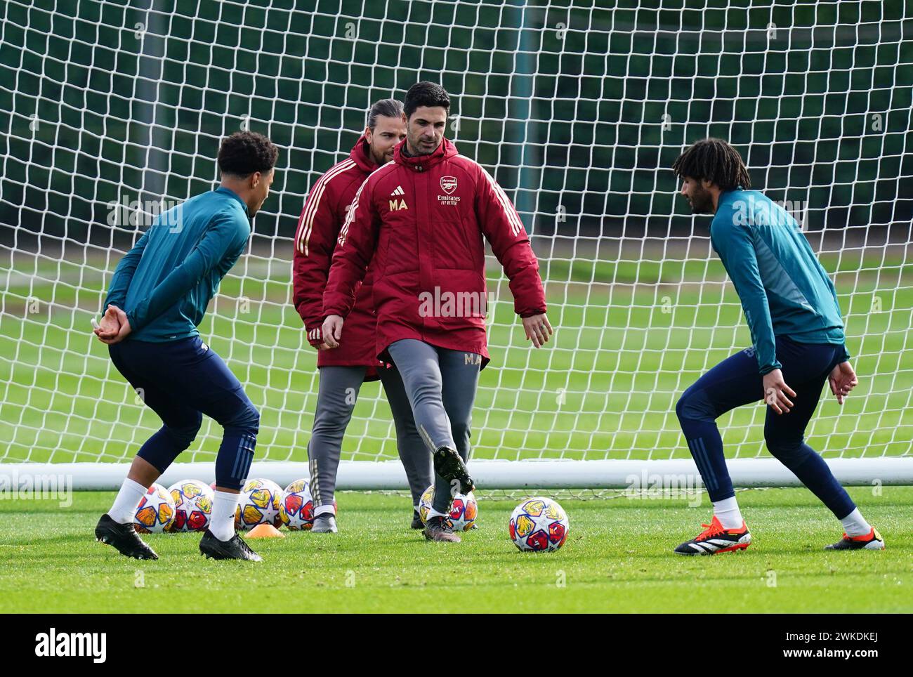 Arsenal manager Mikel Arteta during a training session at Arsenal ...