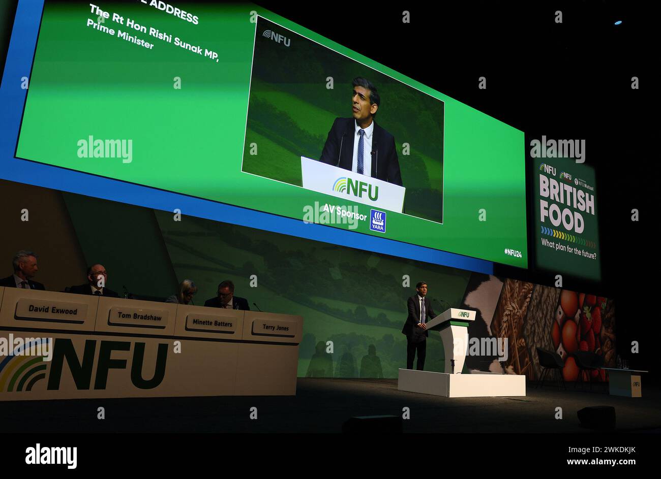 Prime Minister Rishi Sunak speaking during the National Farmers' Union ...