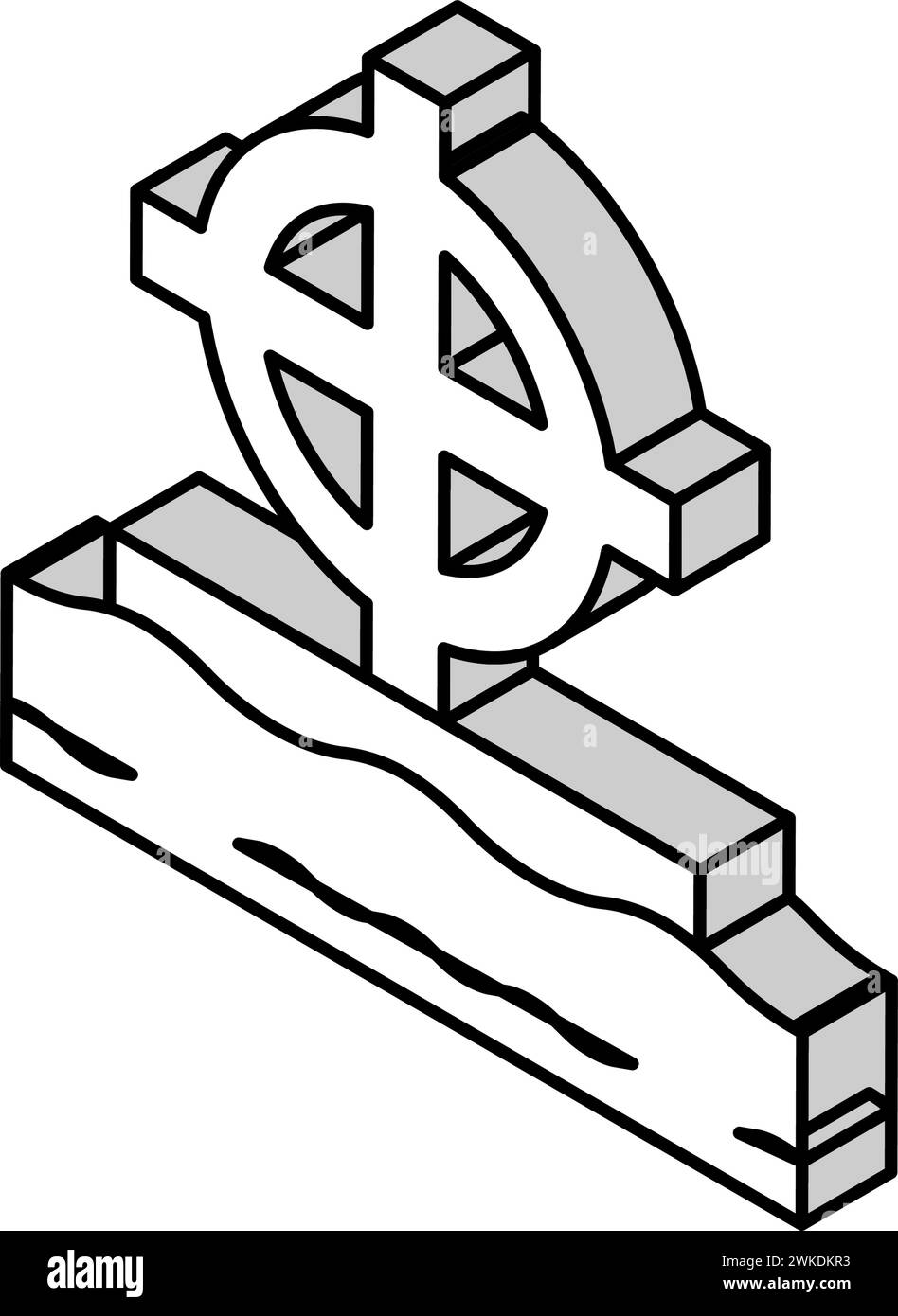 tomb cross isometric icon vector illustration Stock Vector Image & Art ...