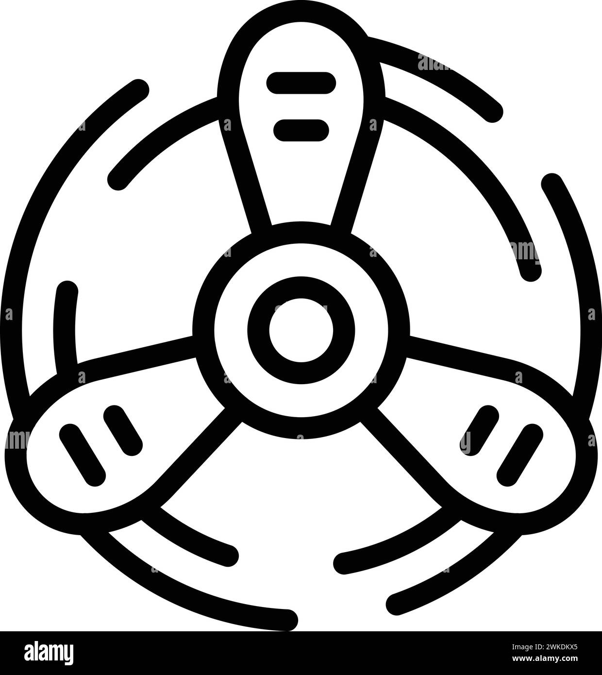 Rotation fan icon outline vector. Device spinner. Toy slender compass ...